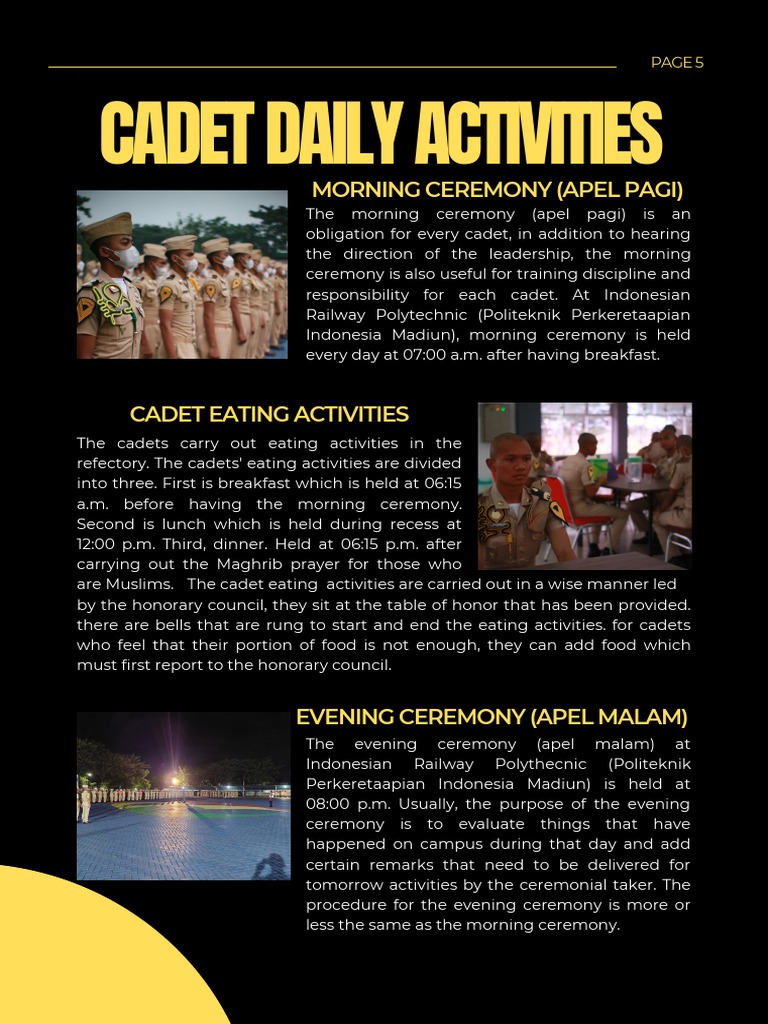Cadet Daily Activities | PDF