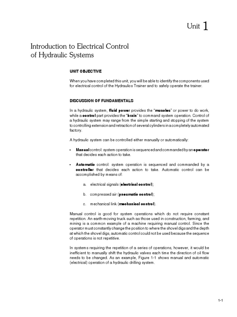 Introduction To Electrical Control of Hydraulic Systems | PDF | Relay ...
