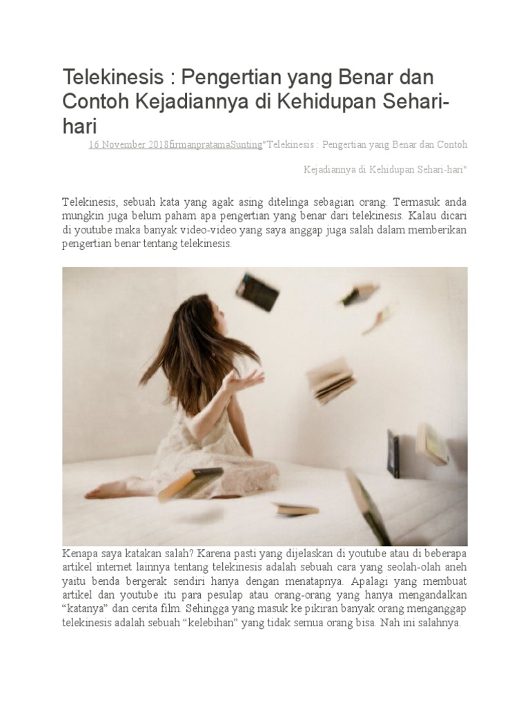 Telekinesis Pengertian Yang Benar Dan Co | PDF