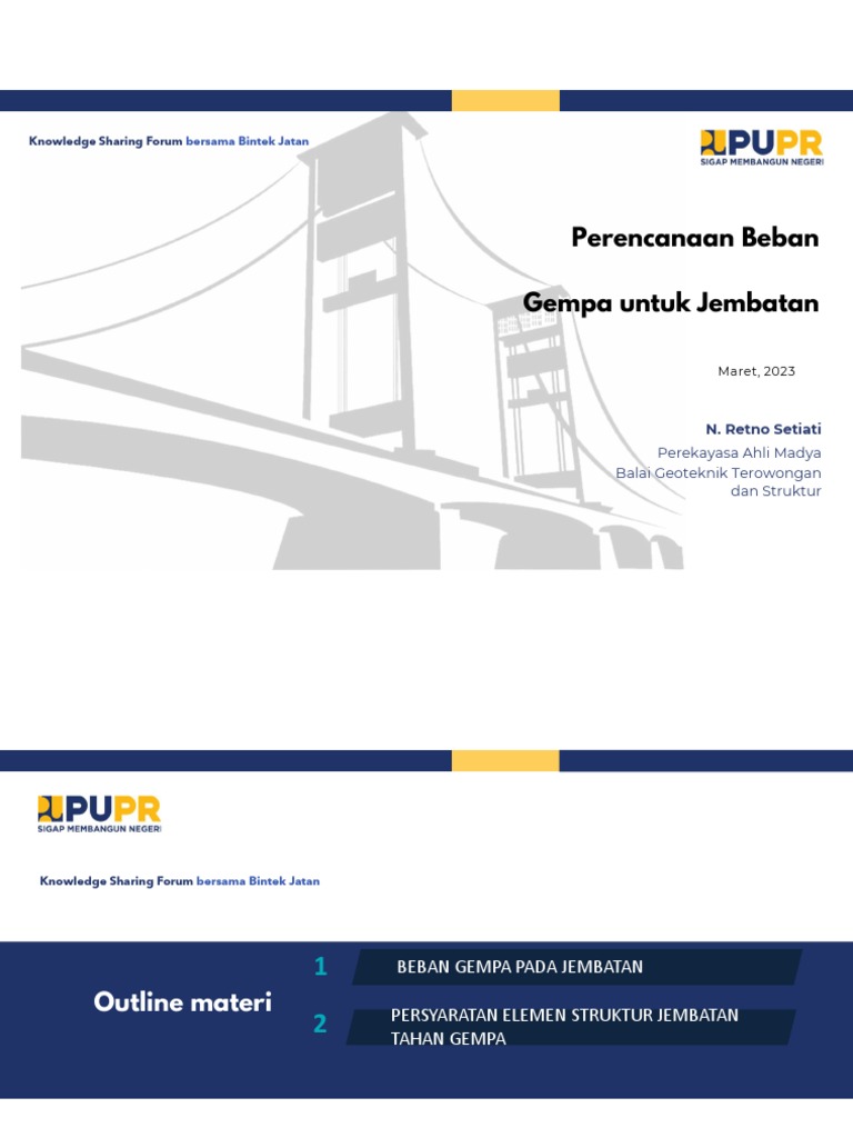 Perancangan Beban Gempa Utk Jembatan-N Retno Setiati 2023-Rev2 | PDF