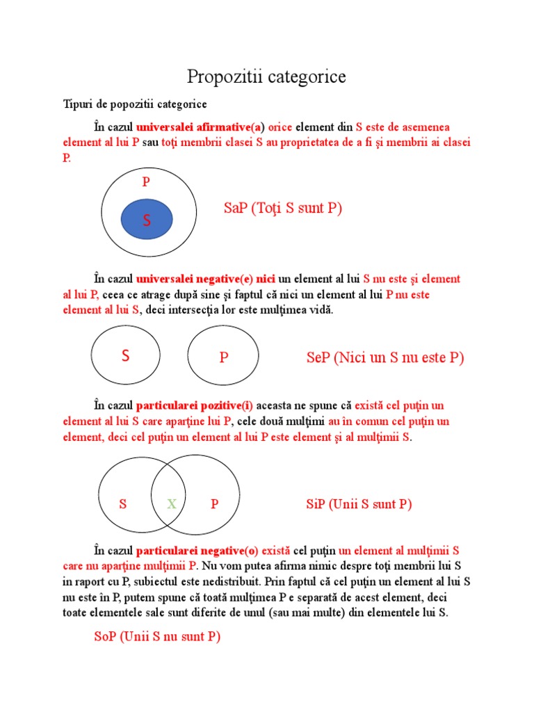 Propozitii Categorice | PDF