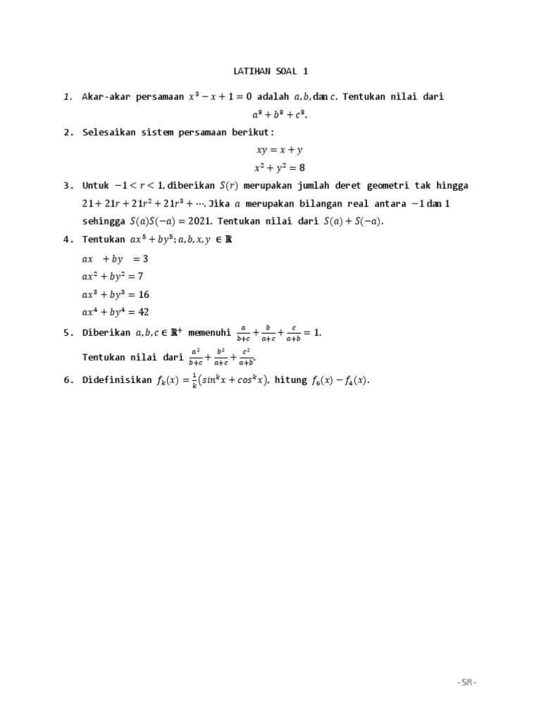 Latihan Soal Olimpiade Matematika Sma | PDF