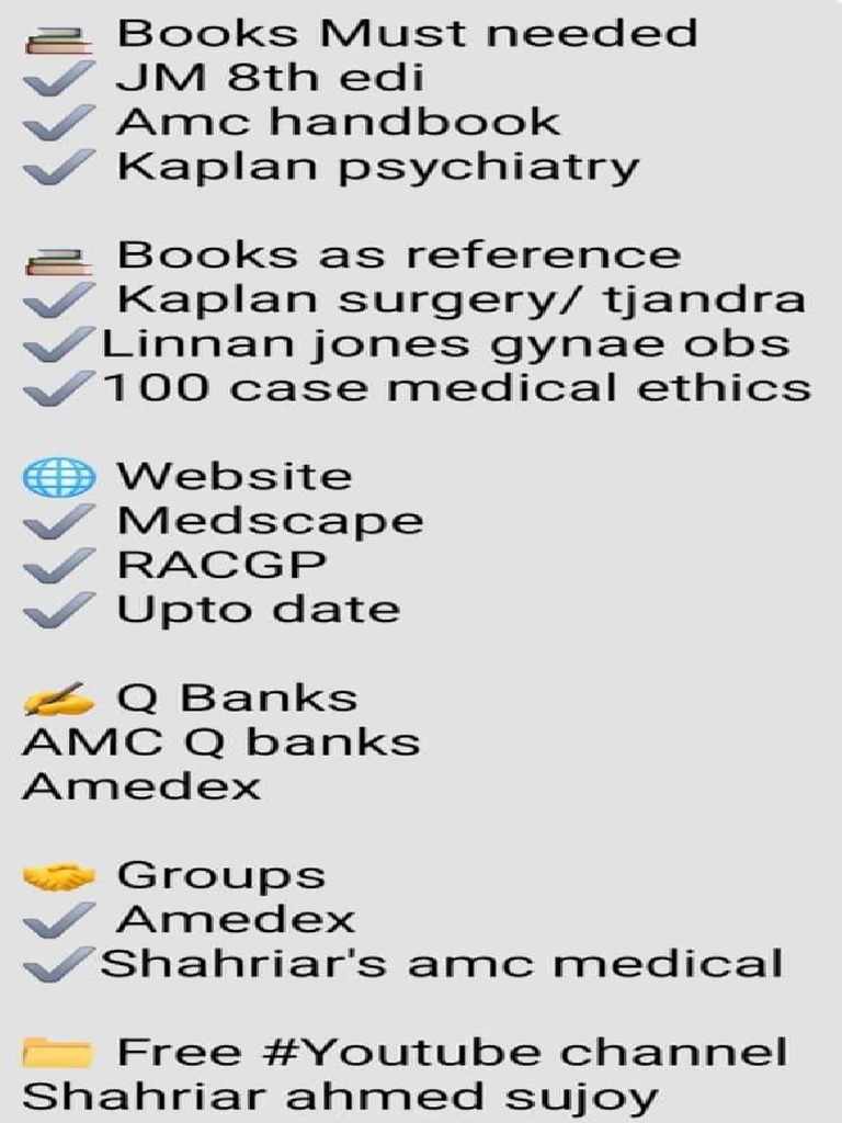 Amc Book List Sma | PDF