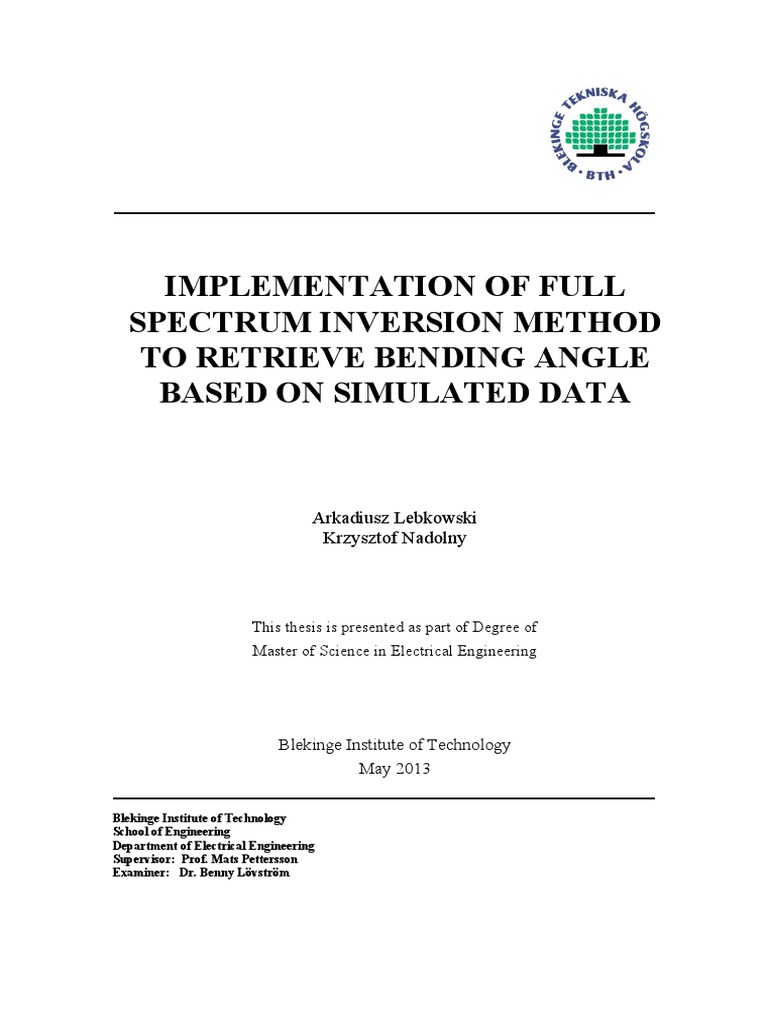 Implementation of Full Spectrum Inversion Method To Retrieve Bending Angle Based On Simulated ...