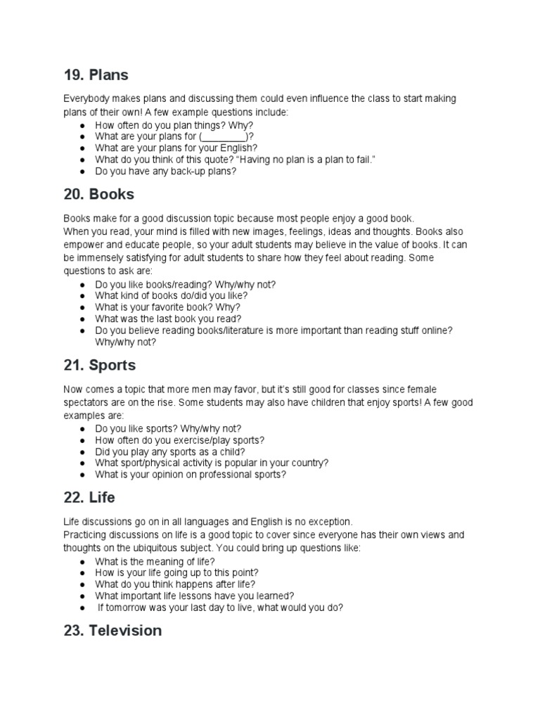 Free Talking Topics 3 | PDF | Self-Improvement