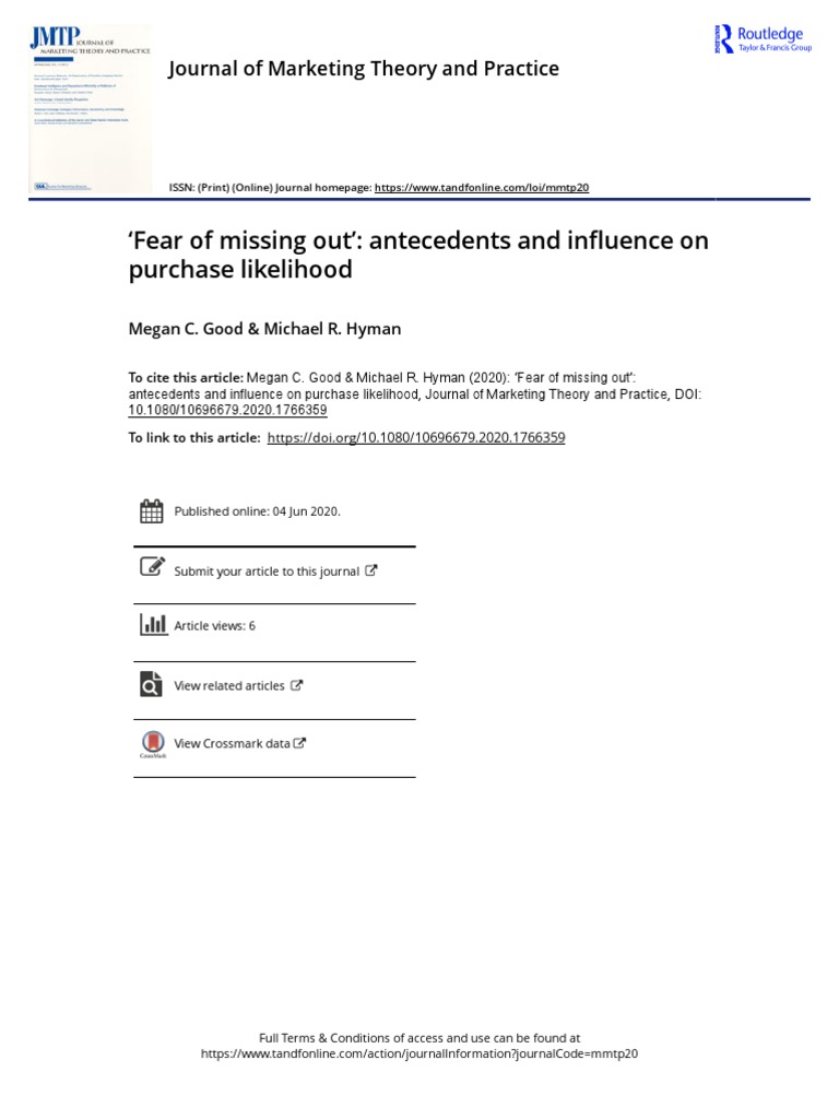 Fear of Missing Out | PDF