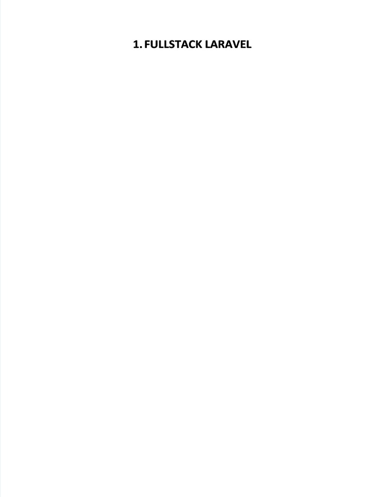 PDF Tutorial Laravel Fullstack Dan Restfull Api - Compress | PDF