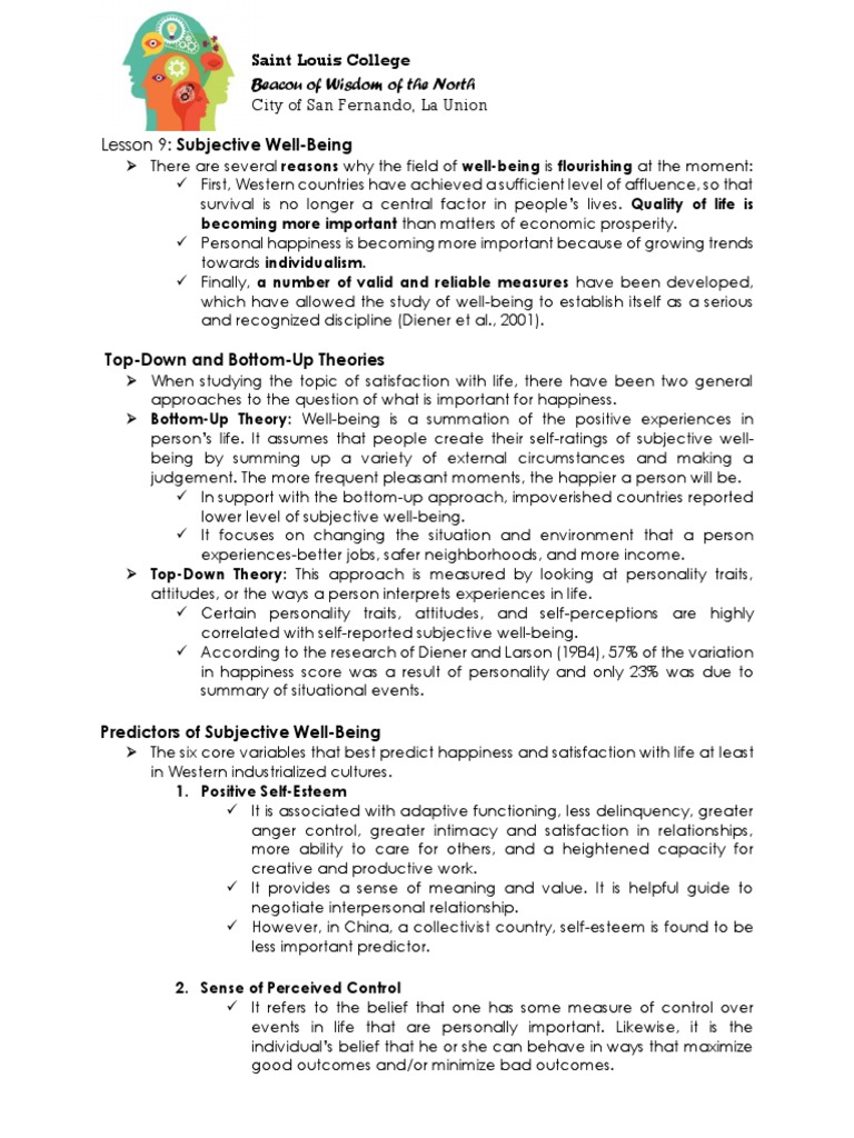 Subjective Well-Being Insights | PDF | Extraversion And Introversion | Optimism