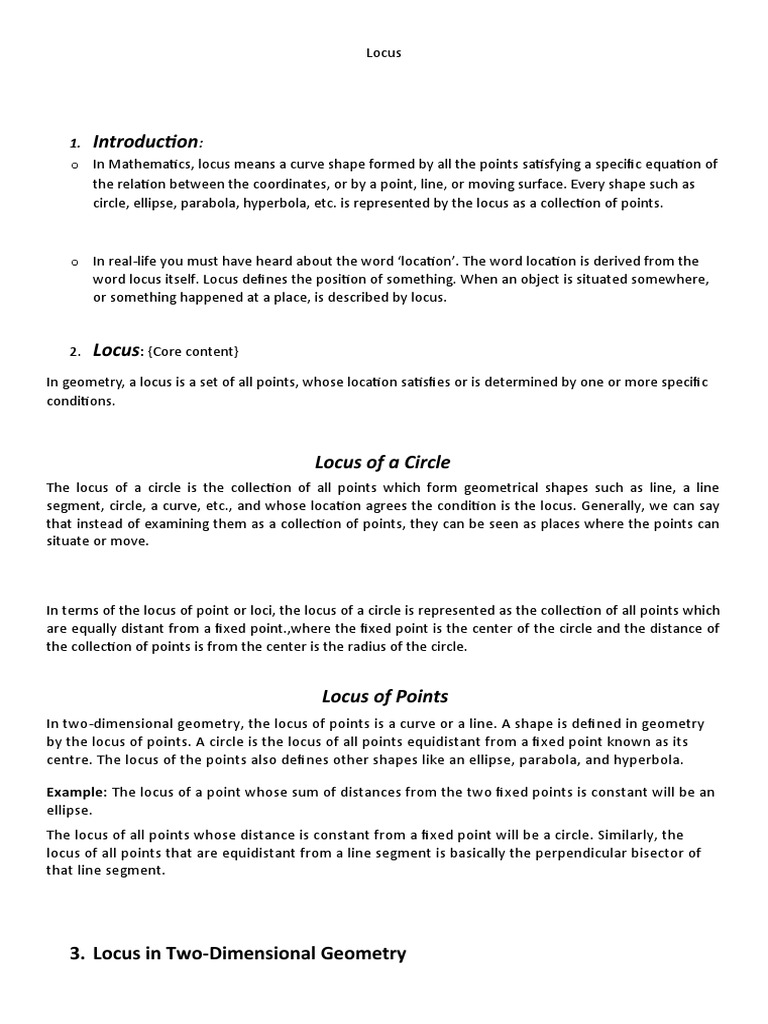 Locus | PDF | Circle | Perpendicular