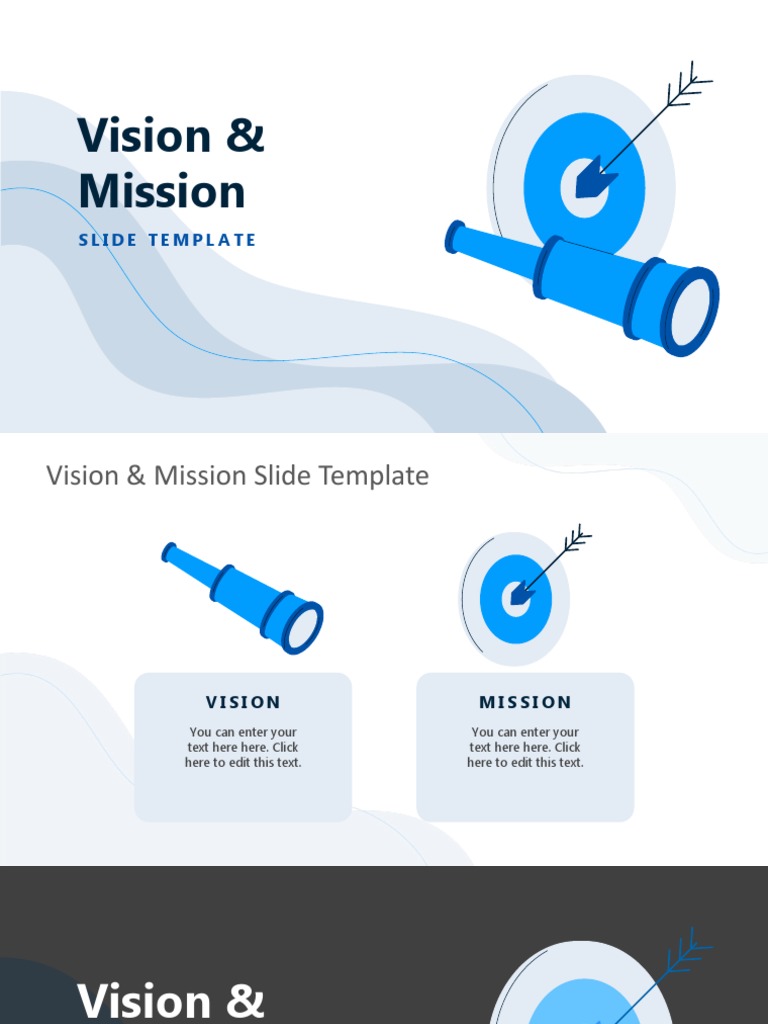 Vision & Mission Slide Template | PDF | Career & Growth | Art