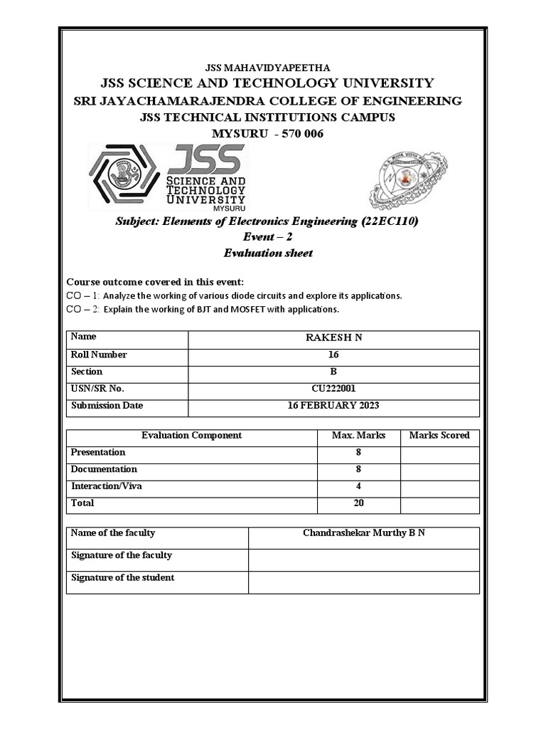 Evaluation - EV2 FINAL | PDF
