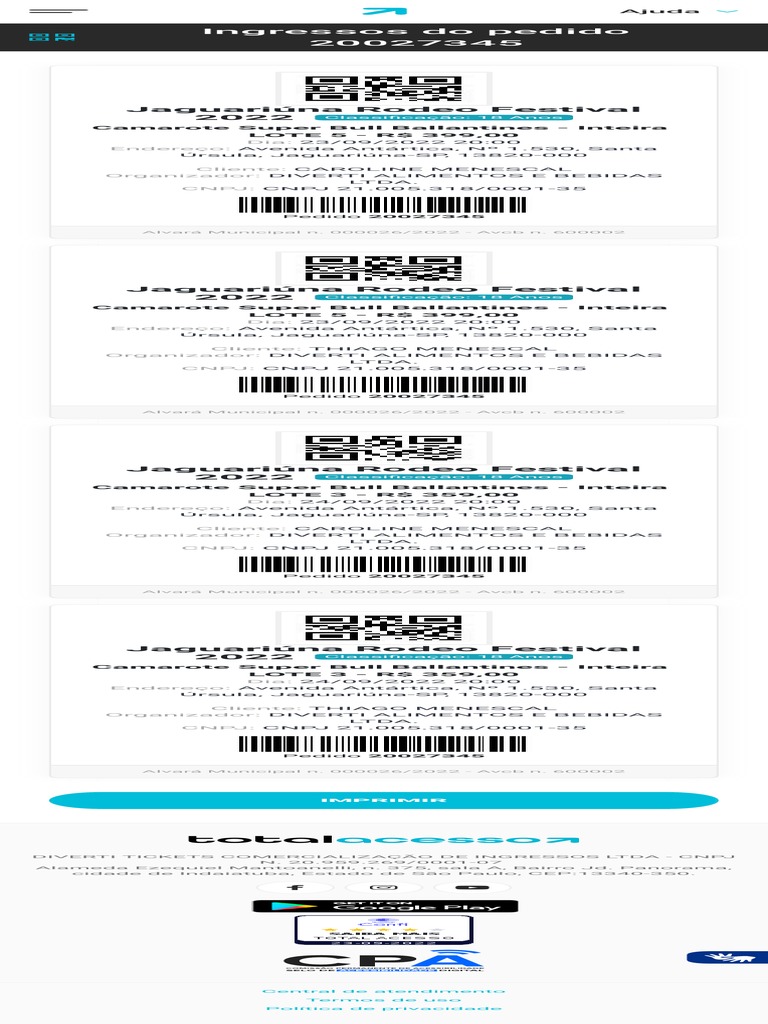 Ingressos - Total Acesso 2 | PDF