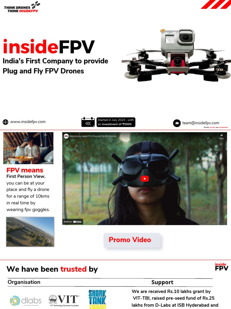 Inside: India's First Company To Provide Plug and Fly FPV Drones | PDF ...
