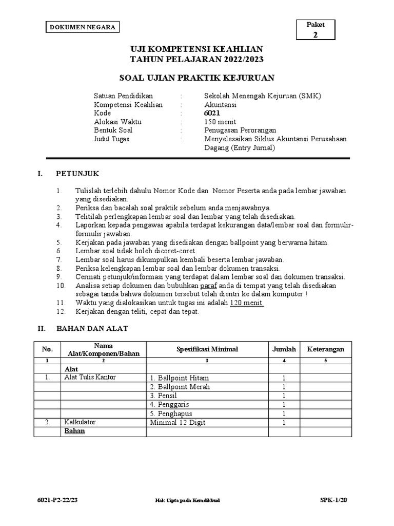 Soal UKK Jurnal 2023 | PDF