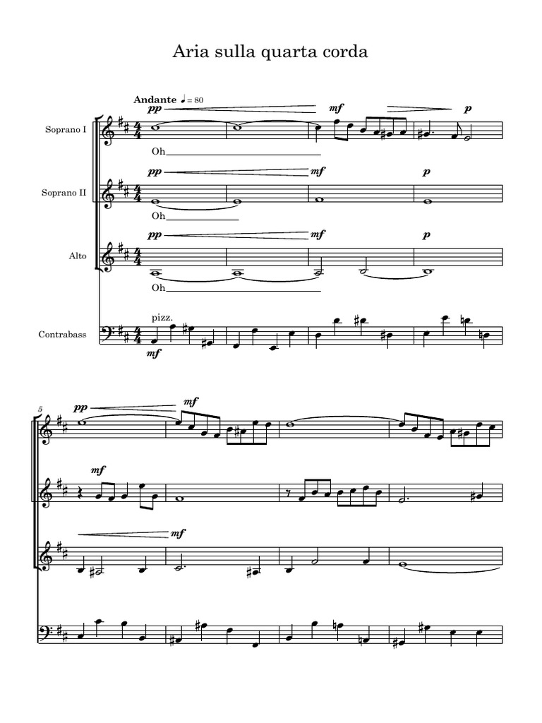 01 - Partitura Completa - Aria Sulla Quarta Corda | PDF