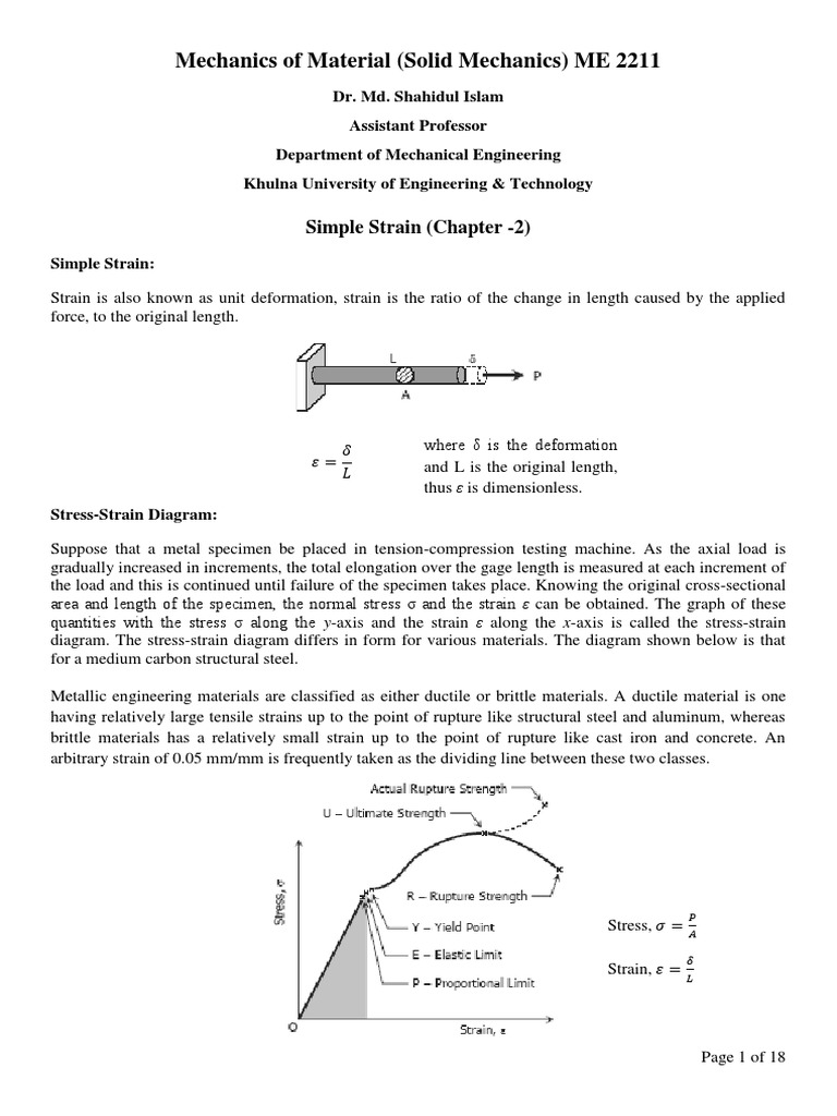 Solid Mechanics Chapter-2 | PDF | Deformation (Engineering) | Strength ...