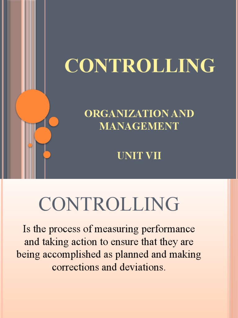 Unit 7 Controlling | PDF