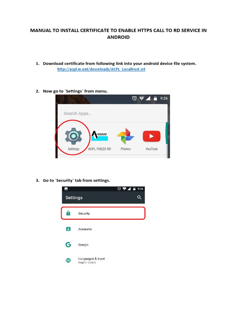 Android HTTPS Certificate Setup | PDF | Computers