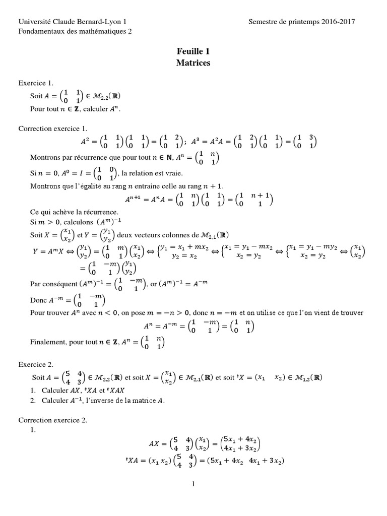TD1 Correction | PDF