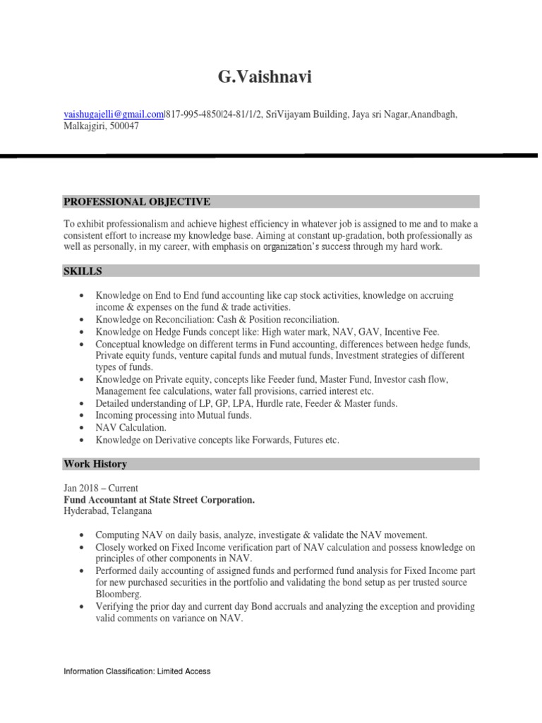 Vaishnavi CV Latest | PDF | Investment Fund | Hedge Fund