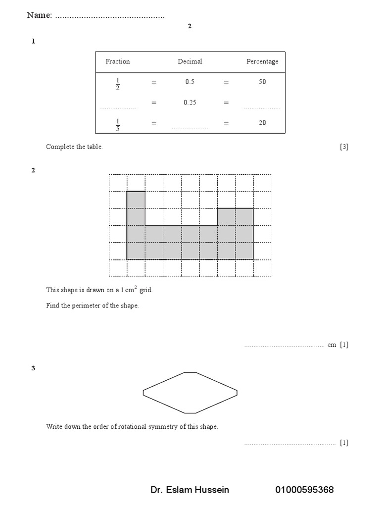 Final Revision - Y8 | PDF | Shape | Mathematics