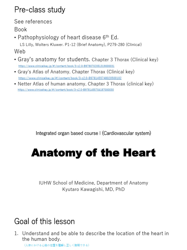 02 Integrated Organ Based Course I (Cardiovascular System) Anatomy of ...