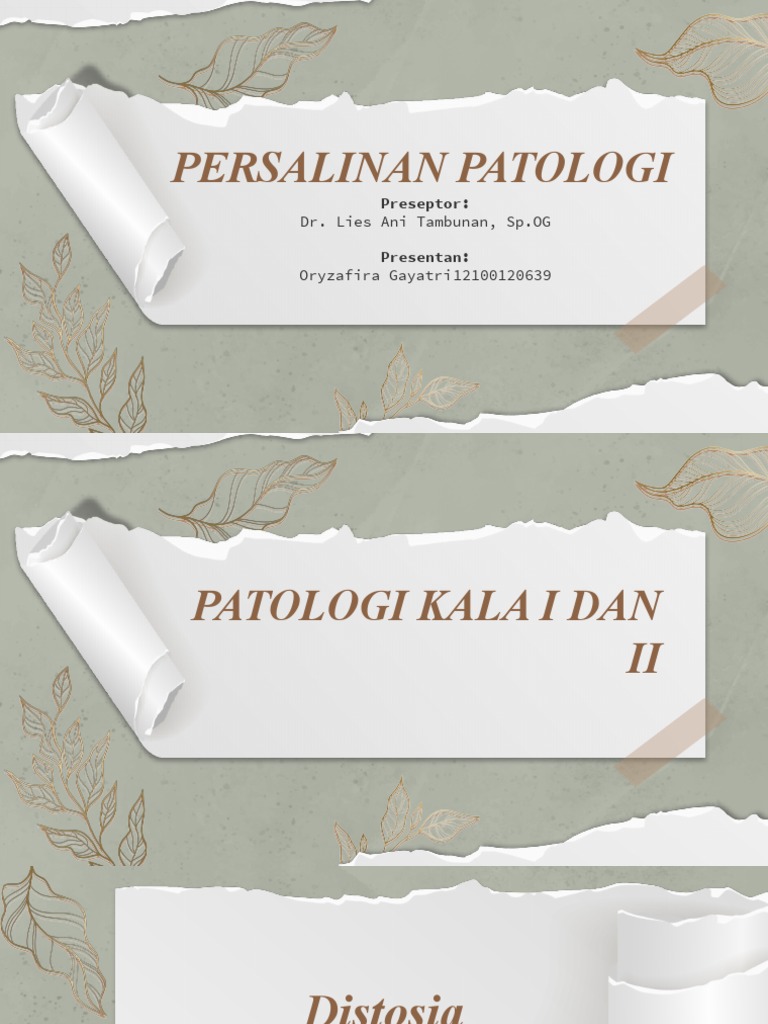 CSS Persalinan Patologi | PDF