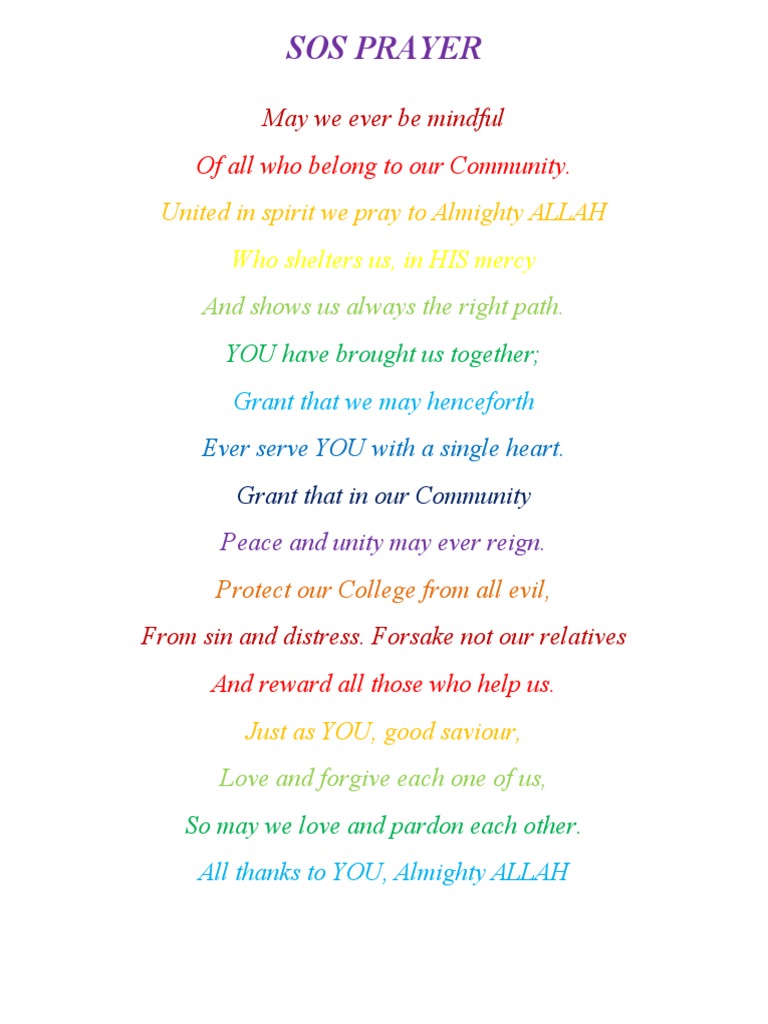 Community SOS Prayer for Unity | PDF