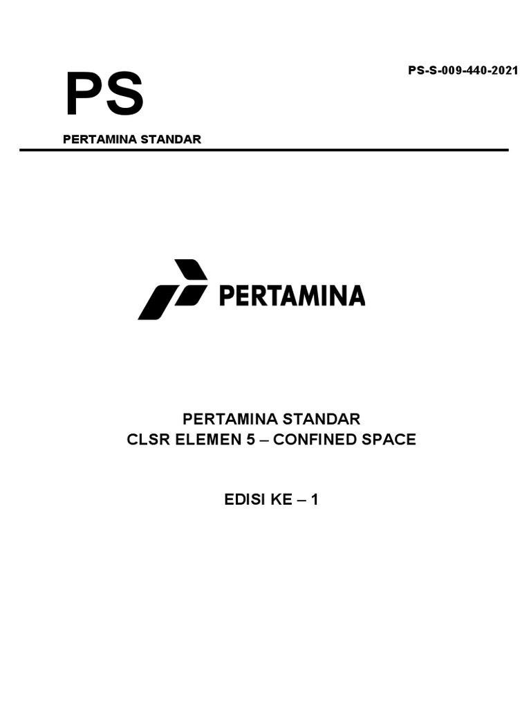 Standar CLSR Elemen 5 - Confined Space R1 | PDF