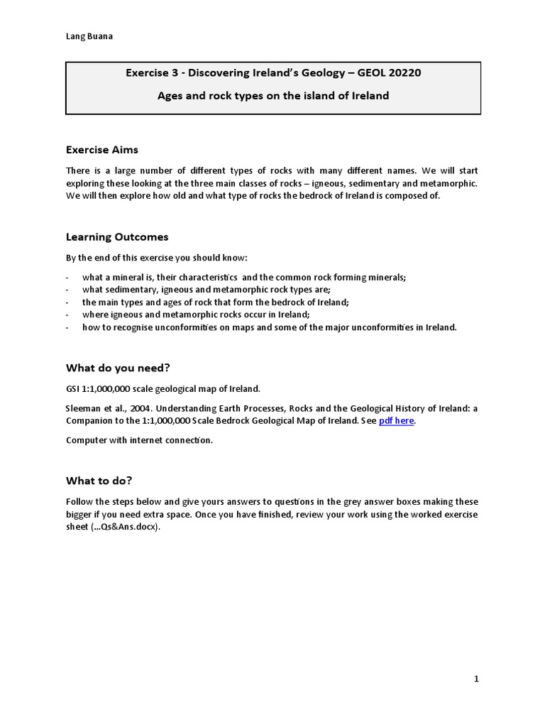 GEOL20220 Exercise 3 Qs | PDF
