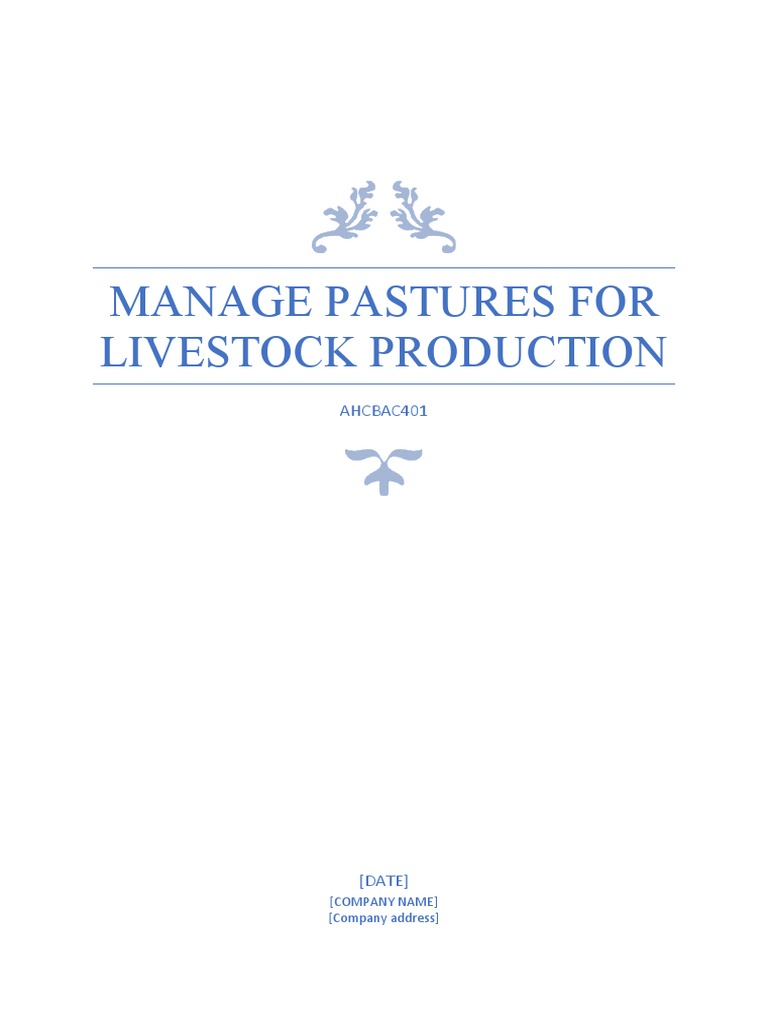 Manage Pastures For Livestock Production | PDF | Crop Rotation | Grazing