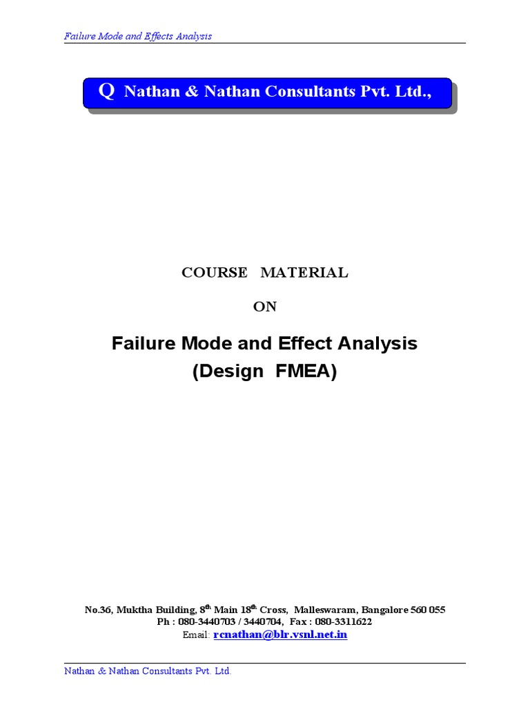 Design FMEA | PDF