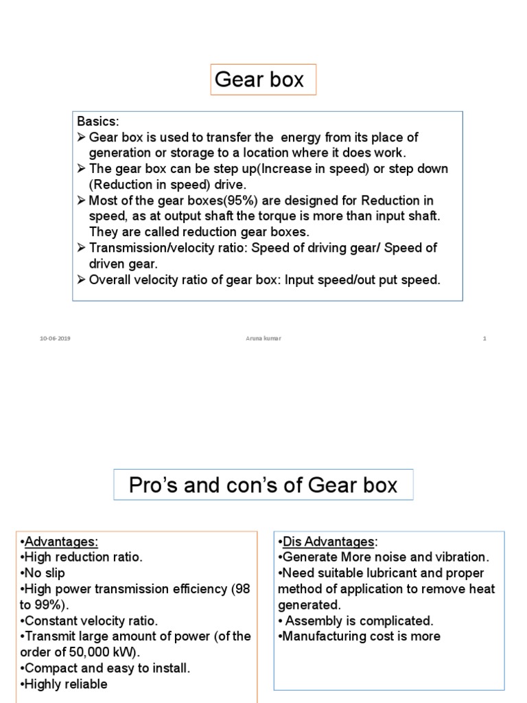 Types of Gear Boxes | PDF | Gear | Tools