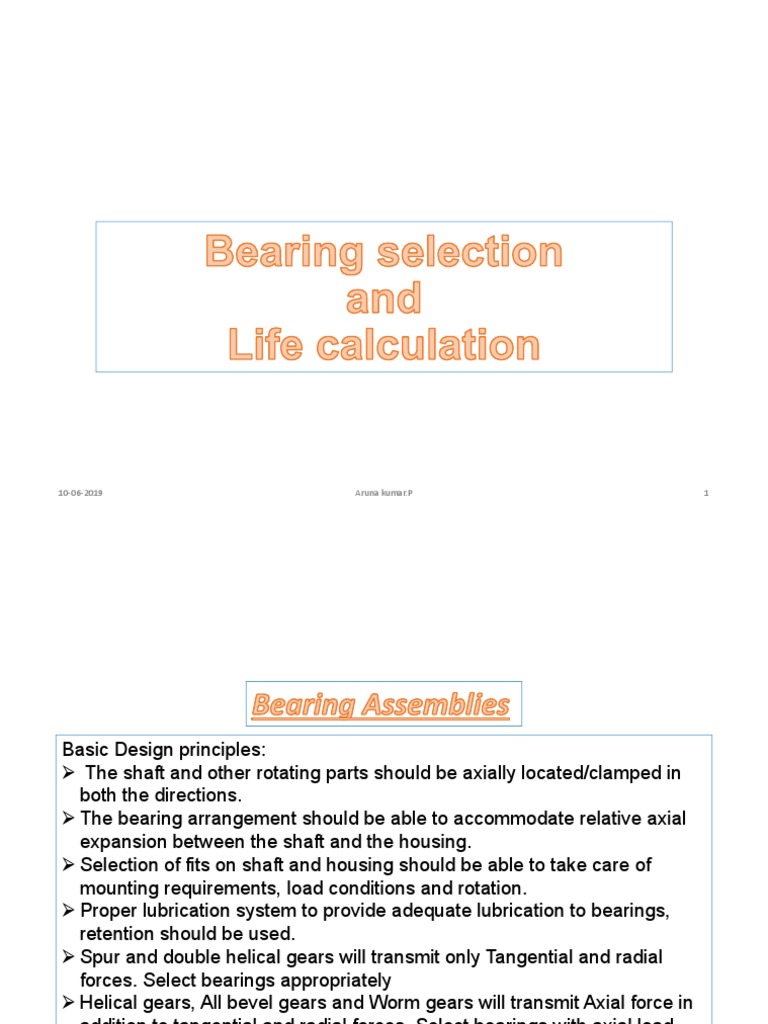 Bearing Selection | PDF | Gear | Bearing (Mechanical)