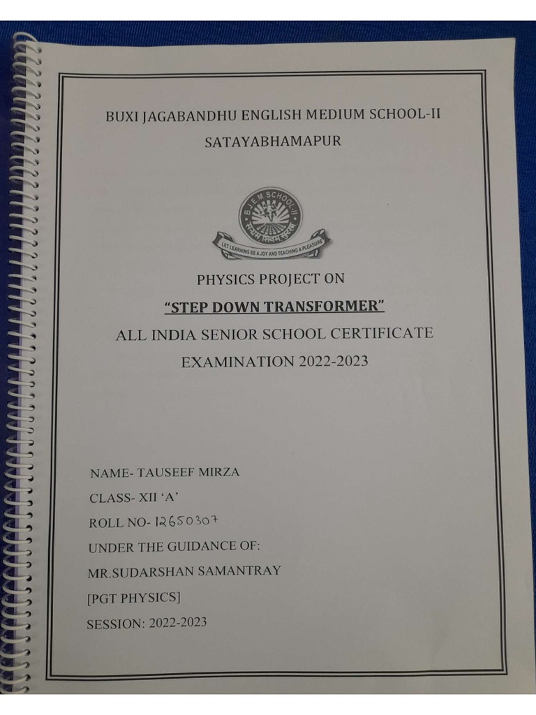 Step Down Transformer Project | PDF