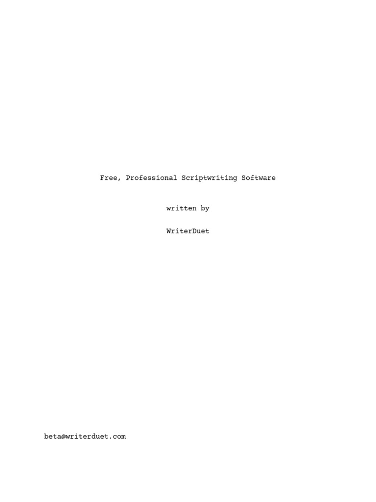 Free, Professional Scriptwriting Software | PDF