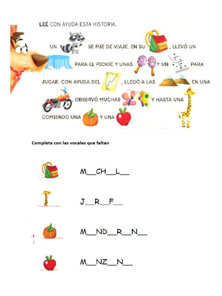 Completa Con Las Vocales Que Faltan | PDF