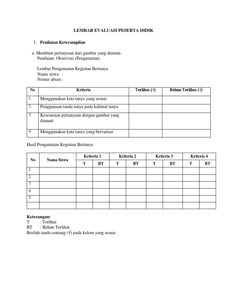 Lembar Evaluasi | PDF