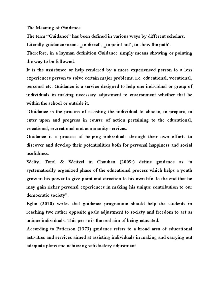 The Meaning of Guidance | PDF