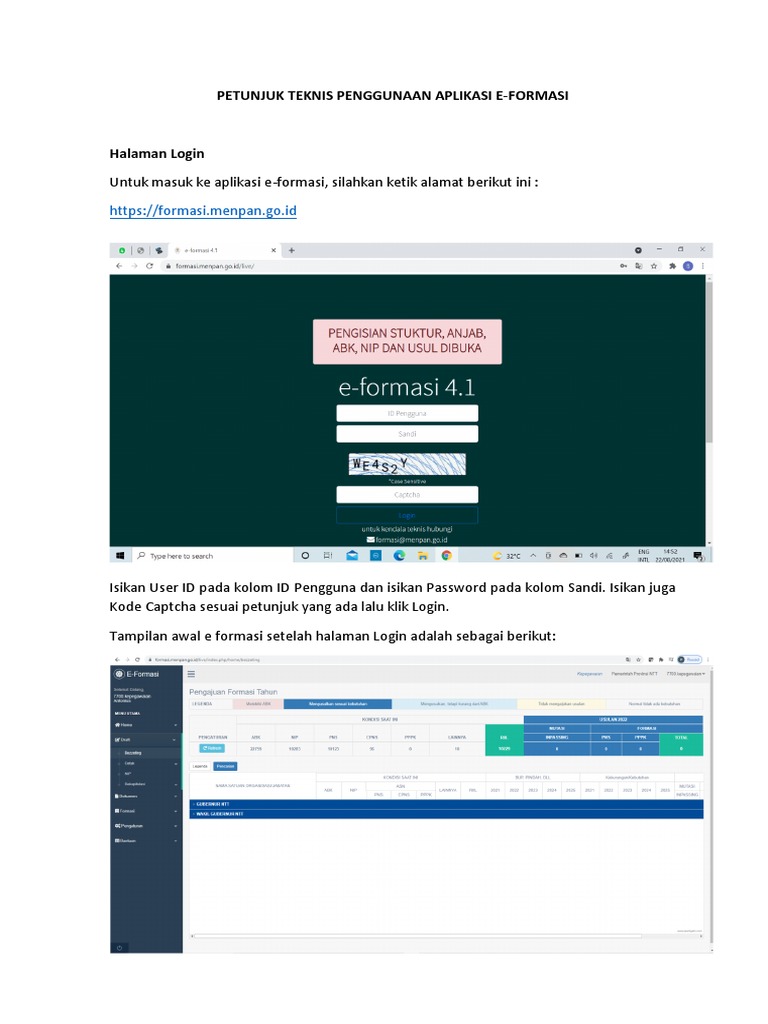 Panduan Penggunaan Aplikasi E-Formasi | PDF | Karier & Perkembangan ...