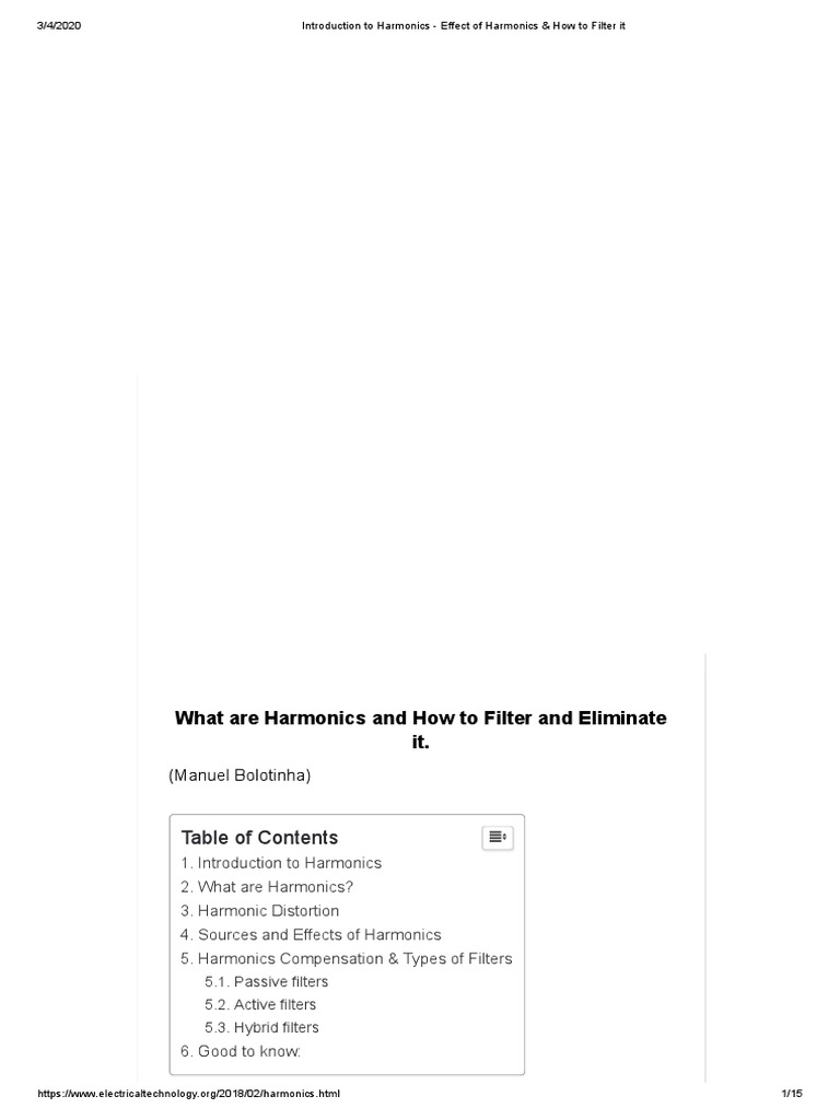 Introduction To Harmonics - Effect of Harmonics & How To Filter It ... Introduction To Harmonics - Effect of Harmonics & How To Filter It ...