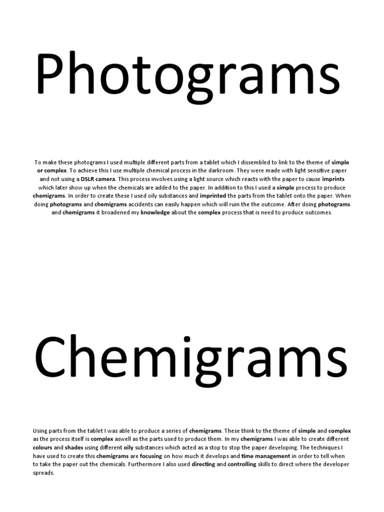 Photograms and Chemigrams | PDF