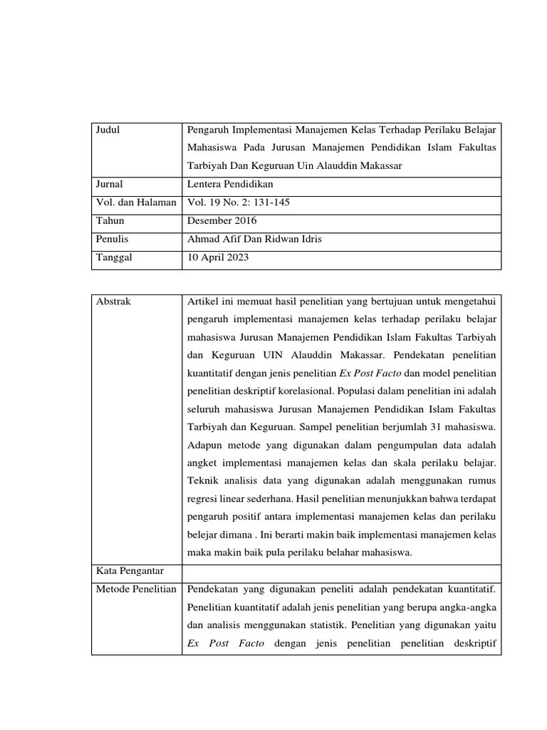 Riview Jurnal Tata Persuratan | PDF