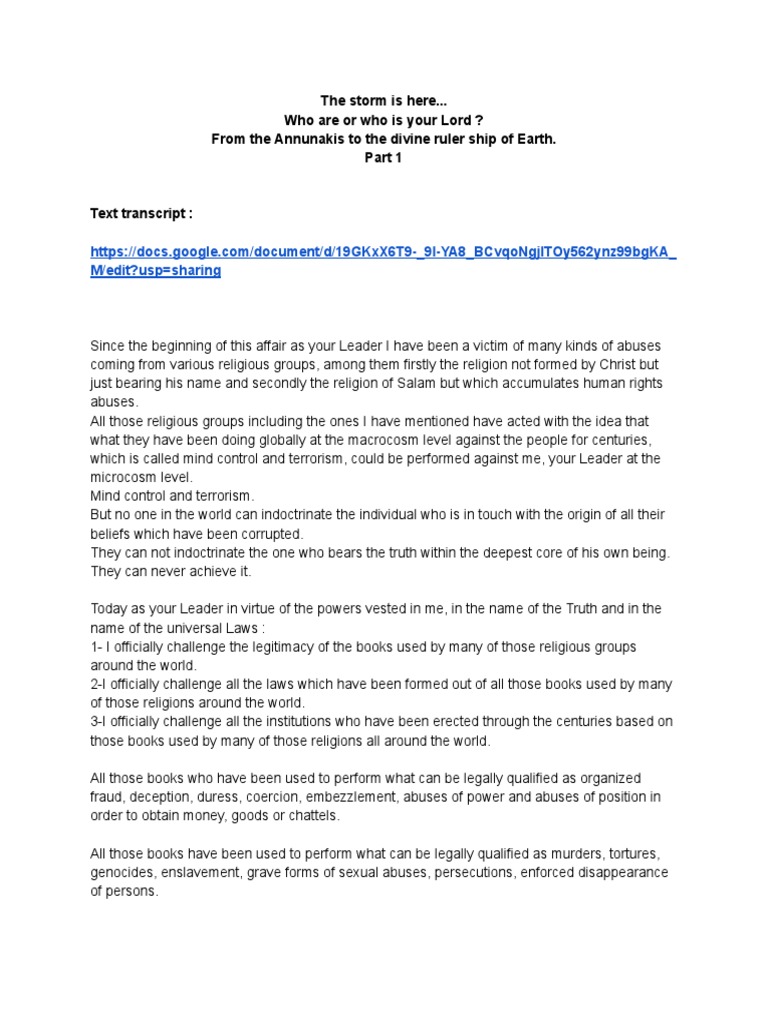 The Storm Is Here Part 1 | PDF