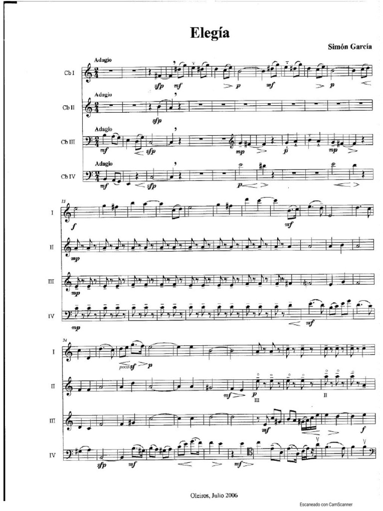 Elegia Score | PDF