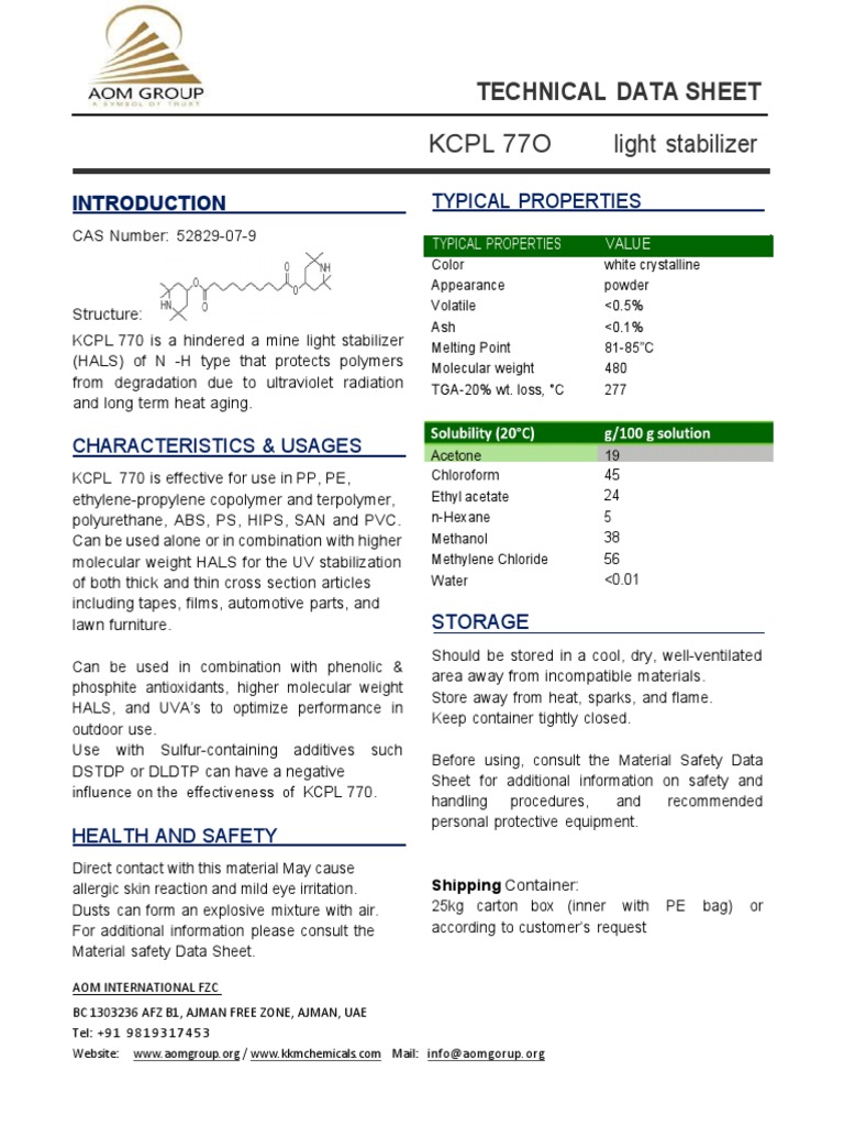 KCPL 770 - SDS | PDF