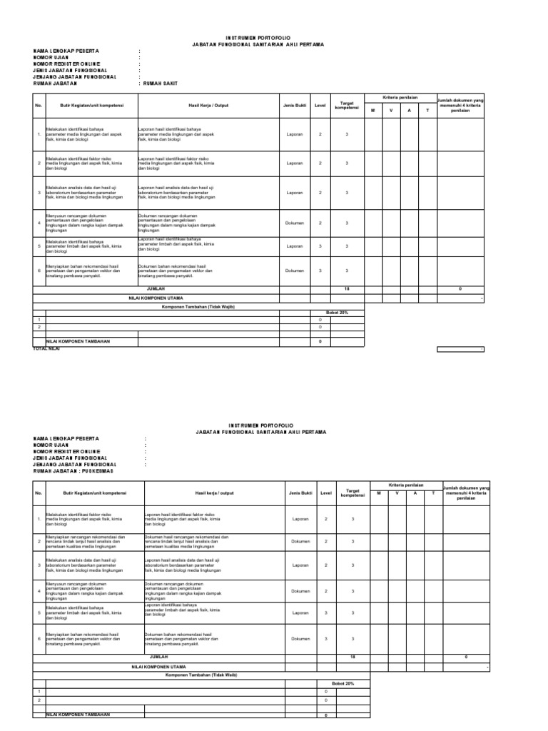 Uji Kompetensi Sanitarian Ahli Pertama | PDF