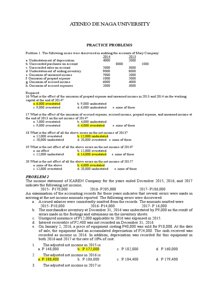 Correction of Errors | PDF | Debits And Credits | Financial Economics