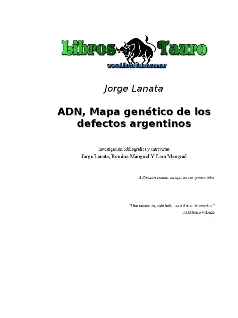 Lanata - ADN Mapa Genetico de Los Defectos Argentinos | PDF ...