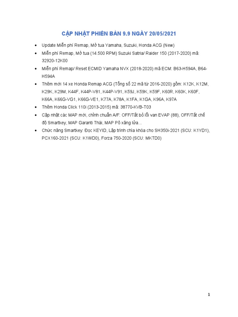 DS Cap Nhat Chuc Nang | PDF